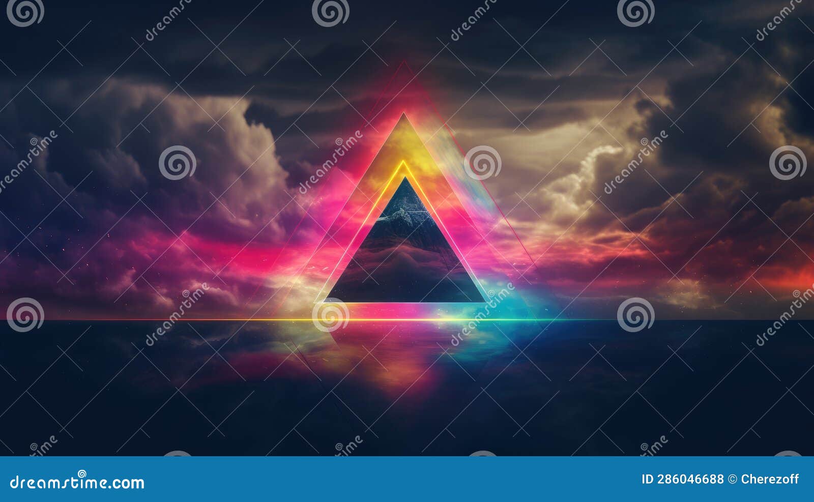 Abstract Triangle in the Clouds Stock Illustration - Illustration of ...
