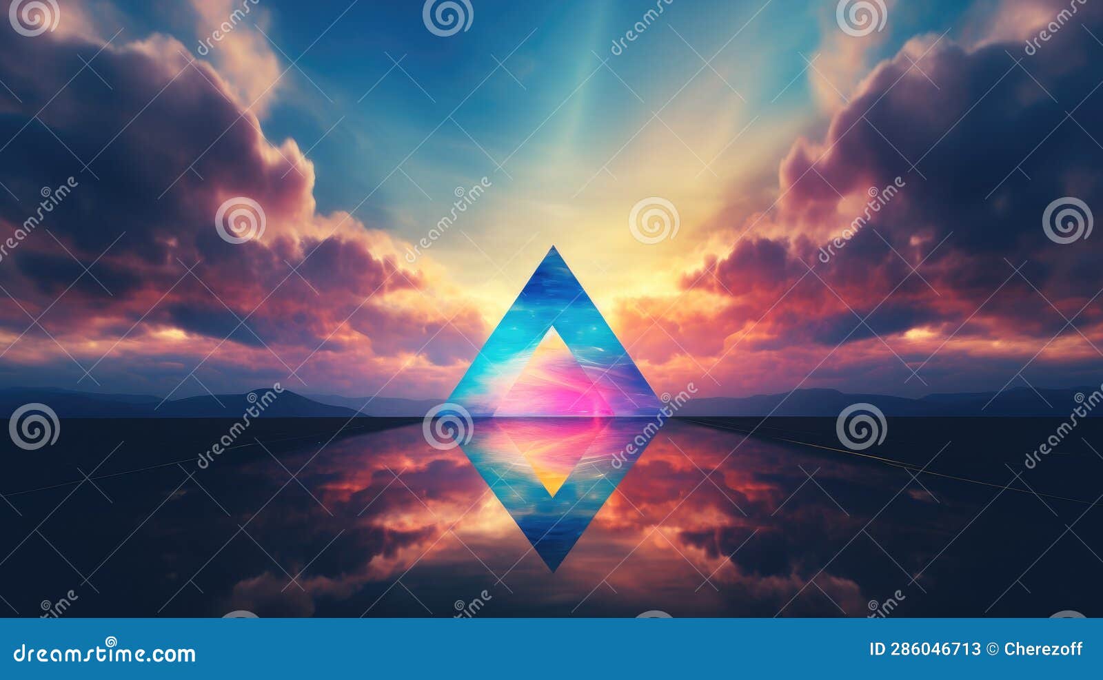 Abstract Triangle in the Clouds Stock Illustration - Illustration of ...