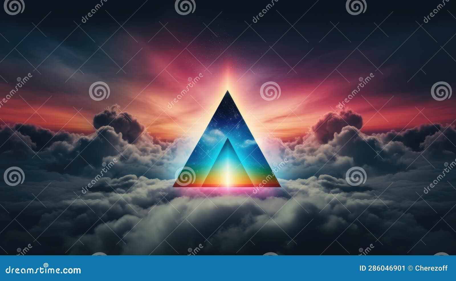 Abstract Triangle in the Clouds Stock Illustration - Illustration of ...
