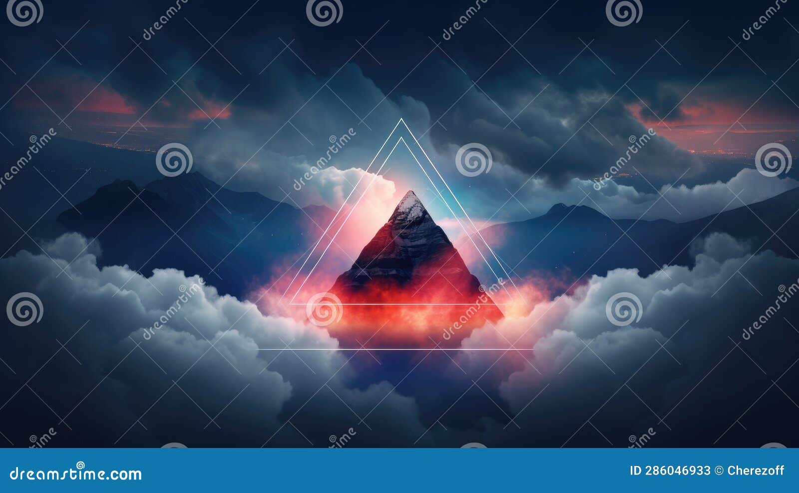 Abstract Triangle in the Clouds Stock Illustration - Illustration of blue, creative: 286046933