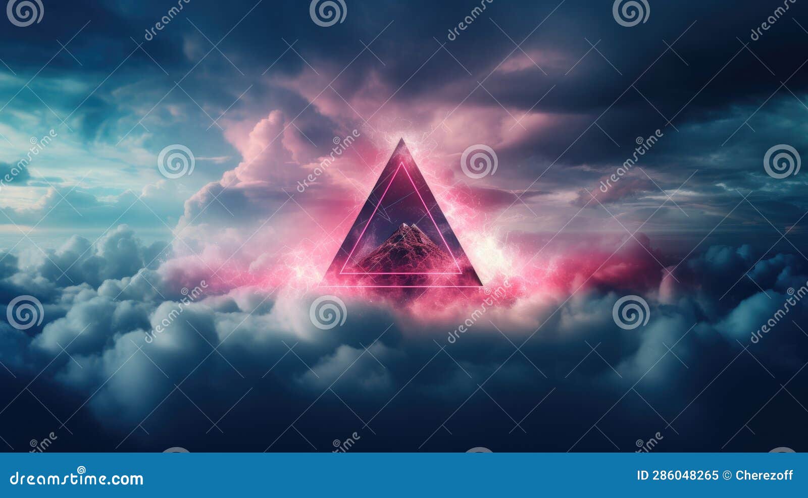Abstract Triangle in the Clouds Stock Illustration - Illustration of blue, network: 286048265