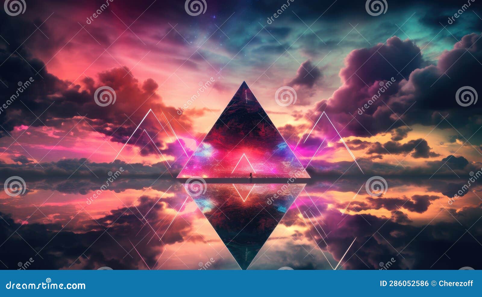 Abstract Triangle in the Clouds Stock Illustration - Illustration of ...