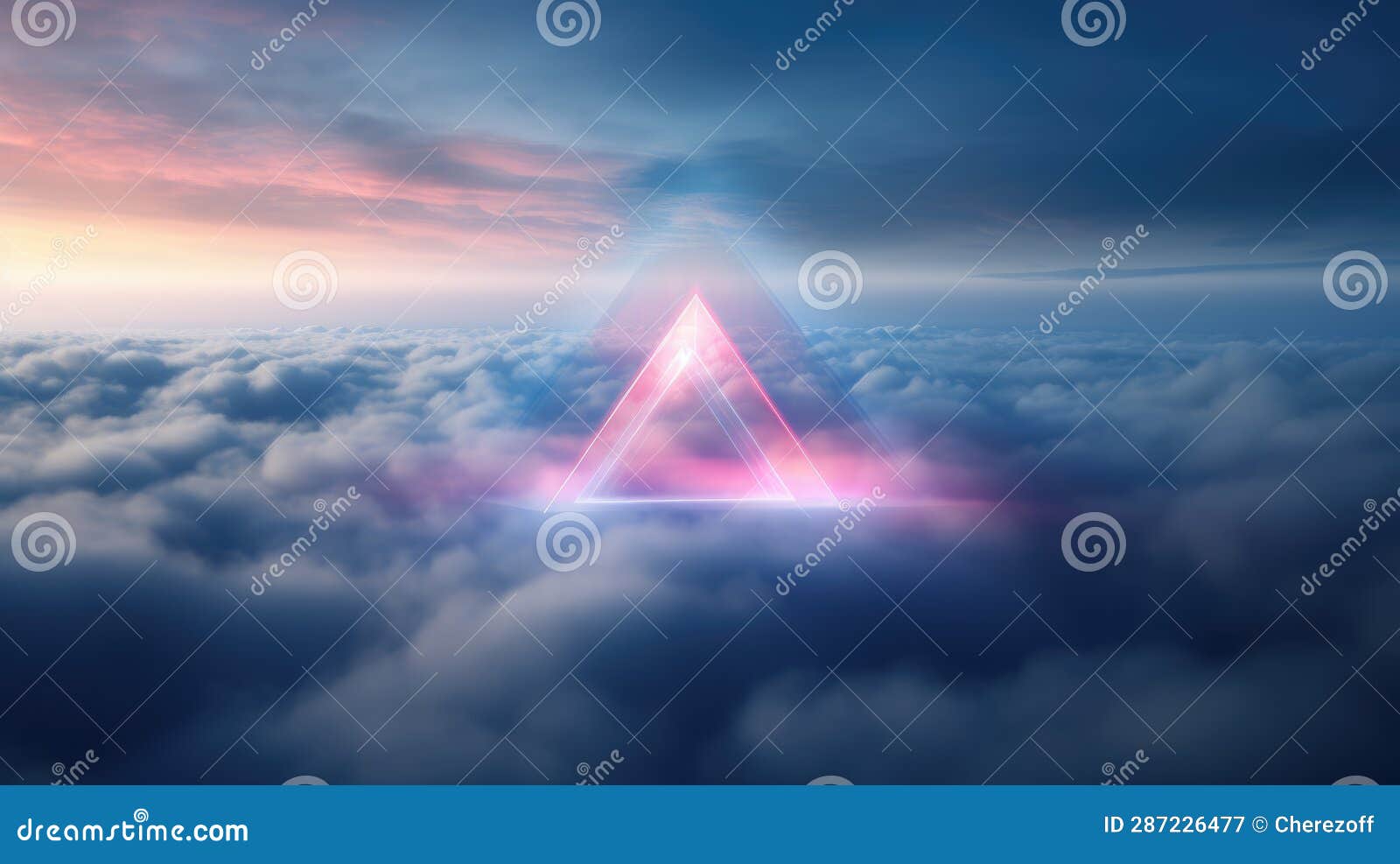 Abstract Triangle in the Clouds Stock Illustration - Illustration of tech, design: 287226477