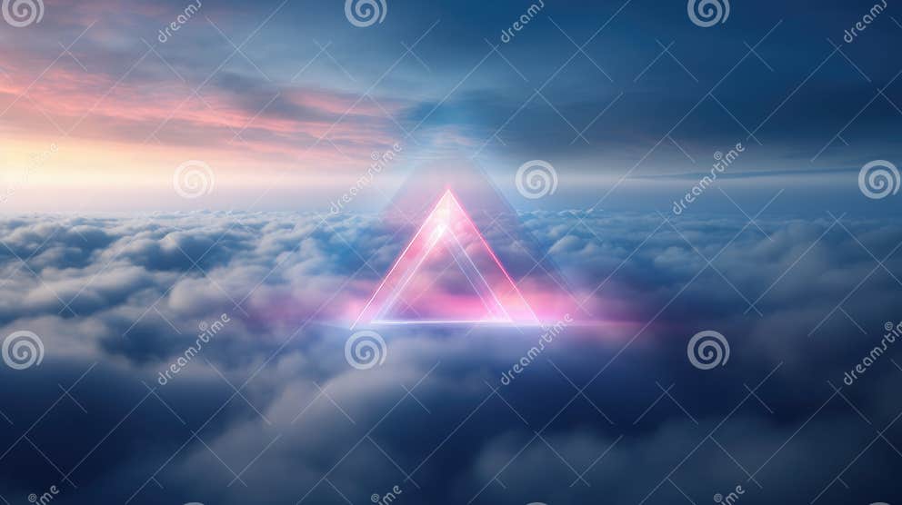 Abstract Triangle in the Clouds Stock Illustration - Illustration of ...