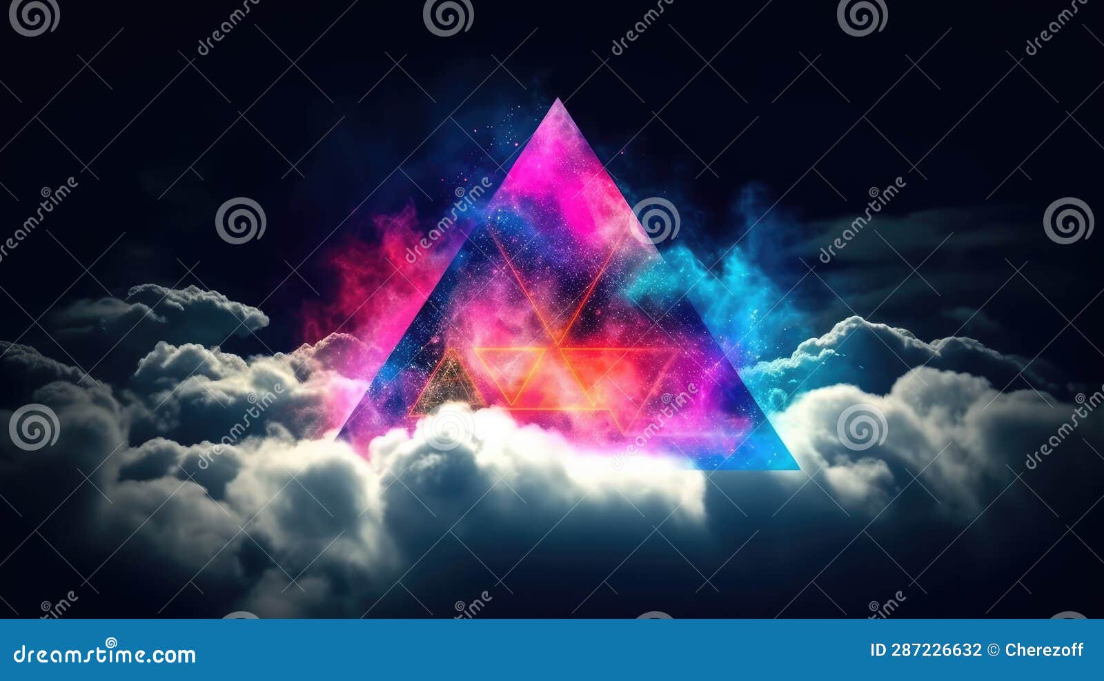 Abstract Triangle in the Clouds Stock Illustration - Illustration of ...