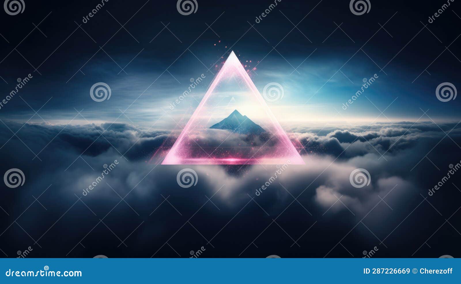 Abstract Triangle in the Clouds Stock Illustration - Illustration of computer, modern: 287226669