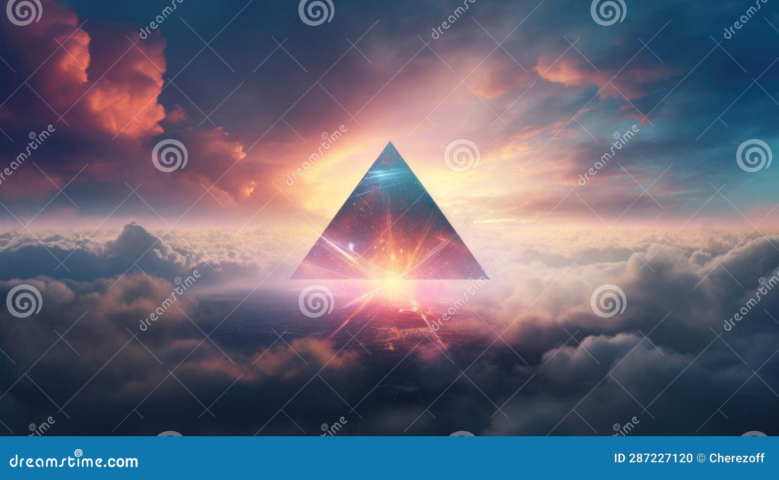 Abstract Triangle in the Clouds Stock Illustration - Illustration of ...
