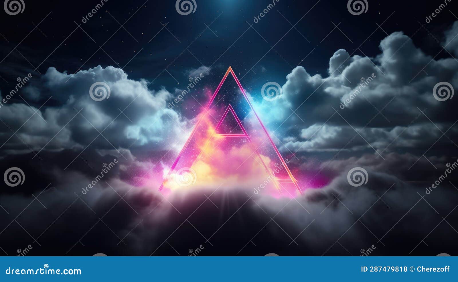 Abstract Triangle in the Clouds Stock Illustration - Illustration of internet, cloud: 287479818