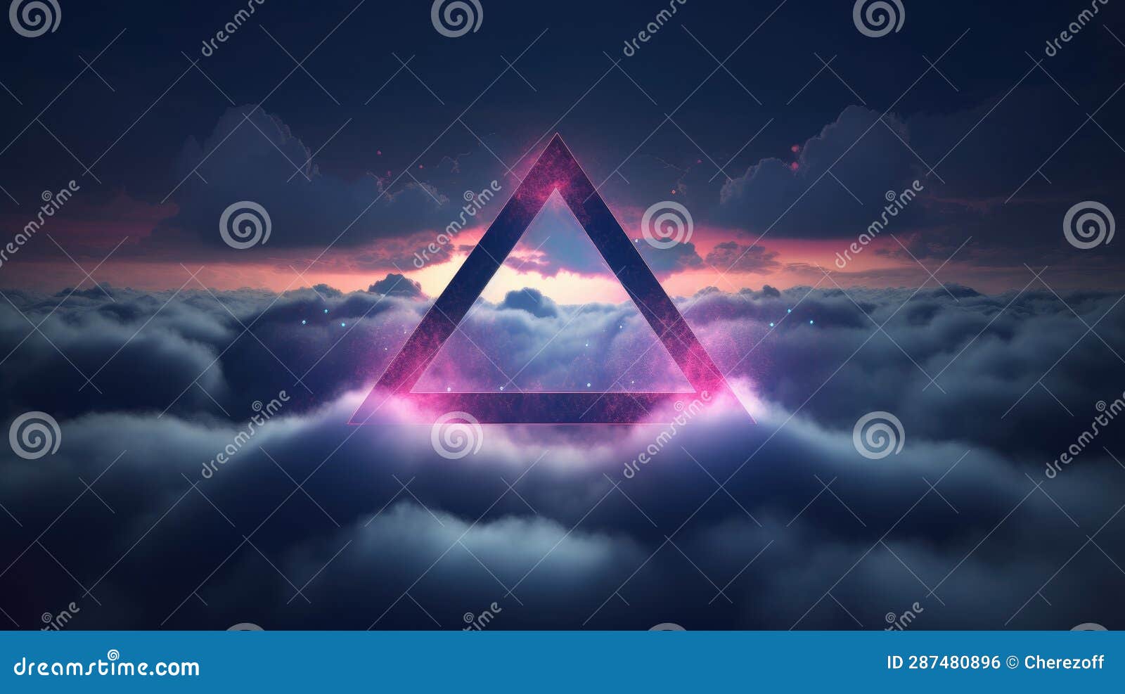 Abstract Triangle in the Clouds Stock Illustration - Illustration of background, texture: 287480896