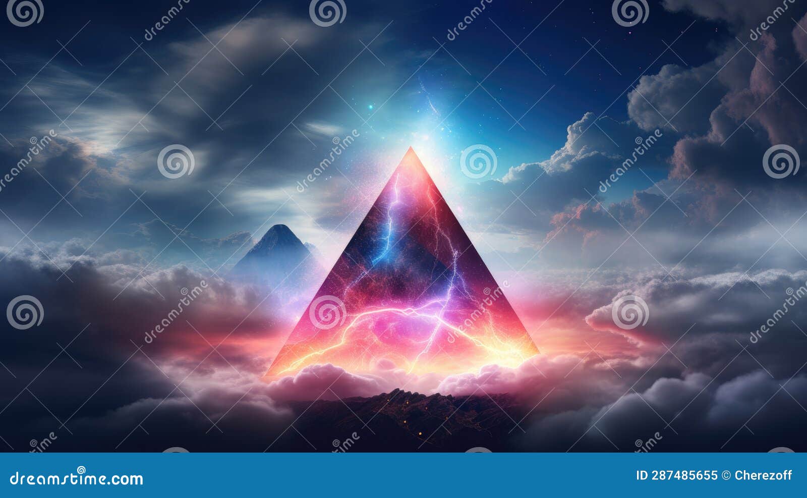 Abstract Triangle in the Clouds Stock Illustration - Illustration of cover, shape: 287485655