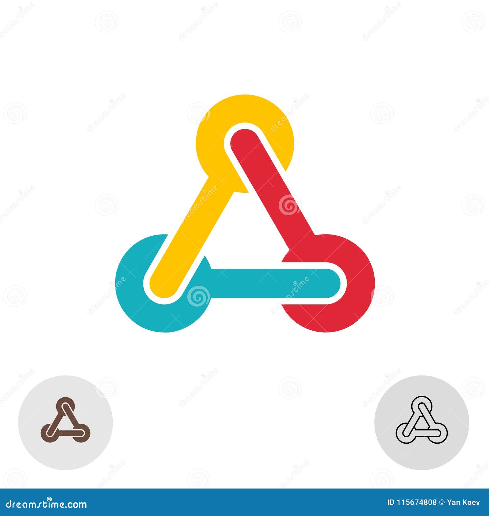 Abstract Triangle Color Logo with Tech Links. Stock Vector ...