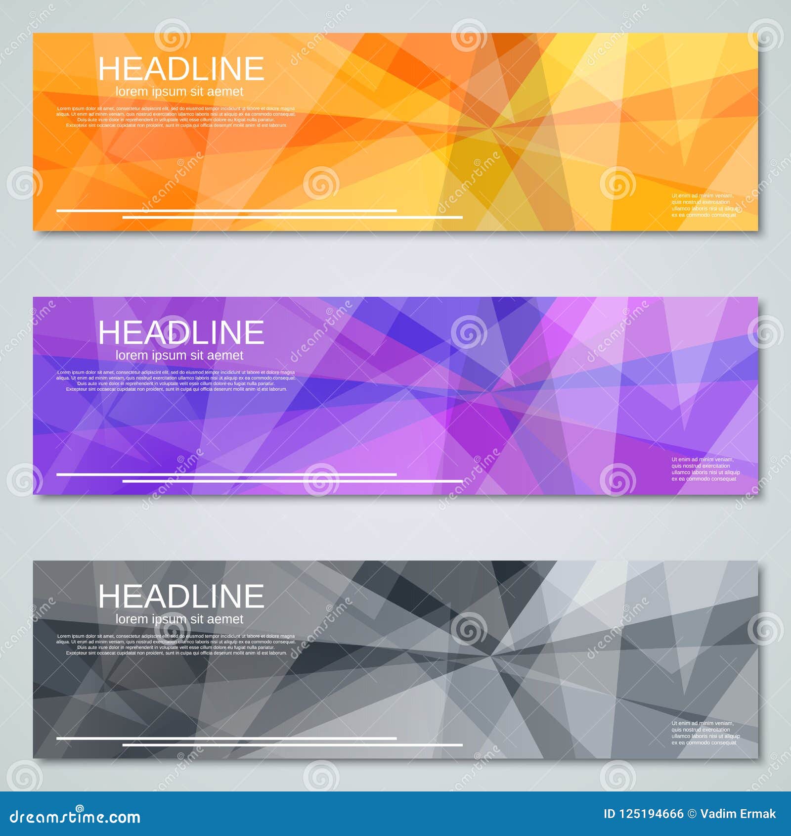 Abstract Triangle Banners Templates Collection Stock Vector ...