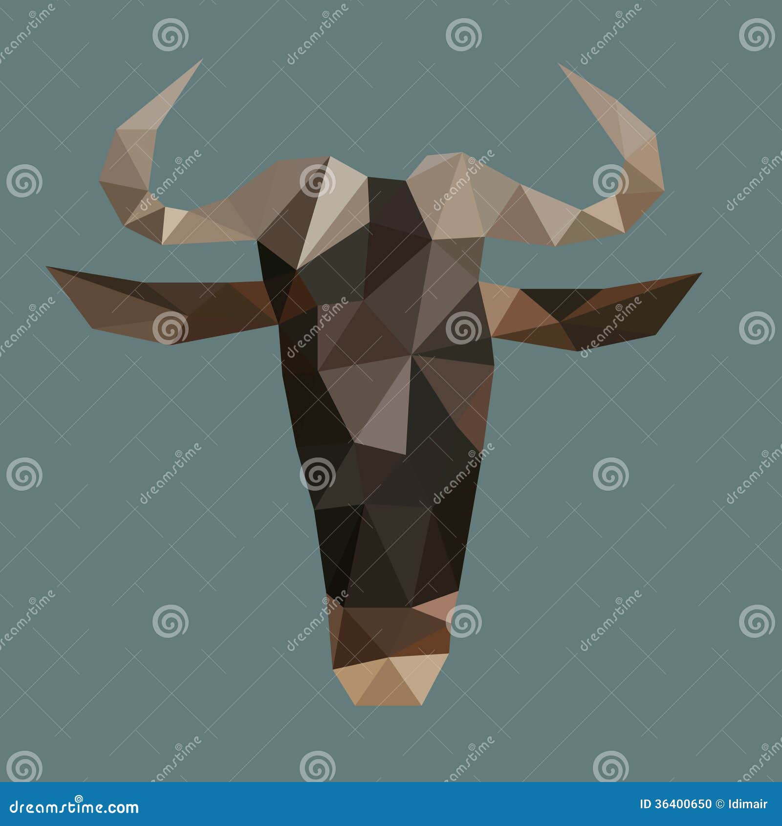 Abstract Triangle Cow Head stock vector. Illustration of triangle ...