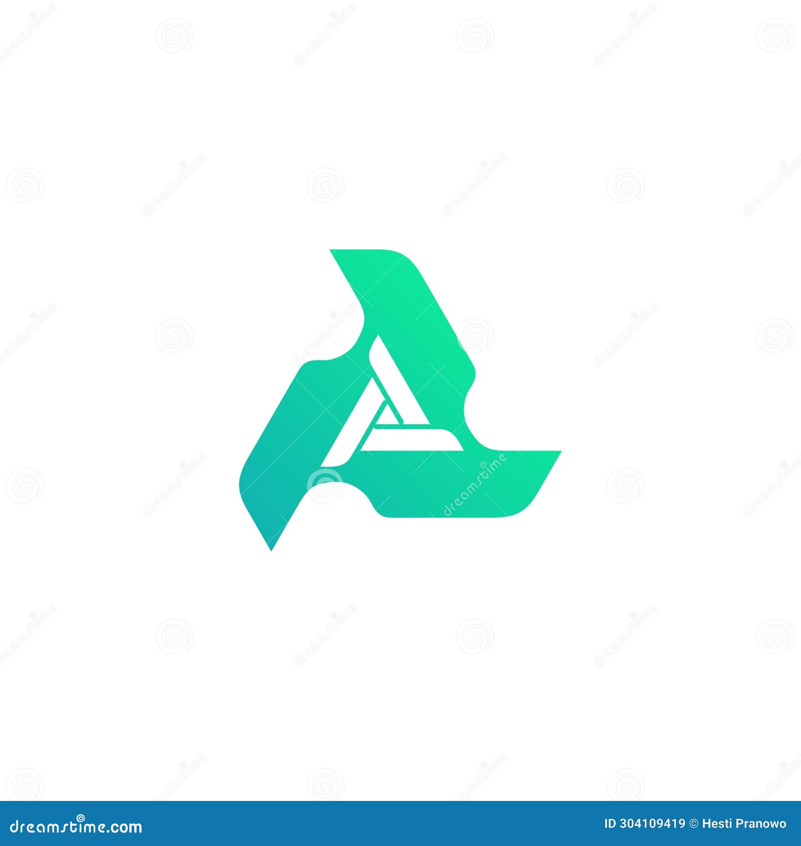 Abstract Triangle Cycle Logo Twisted Green Vector Design Stock ...