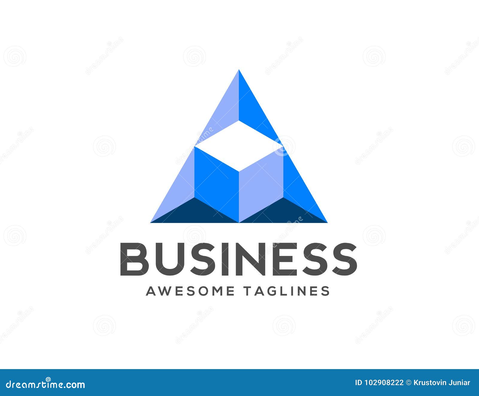 Abstract Triangle and 3d Square Vector Logo Stock Vector - Illustration ...