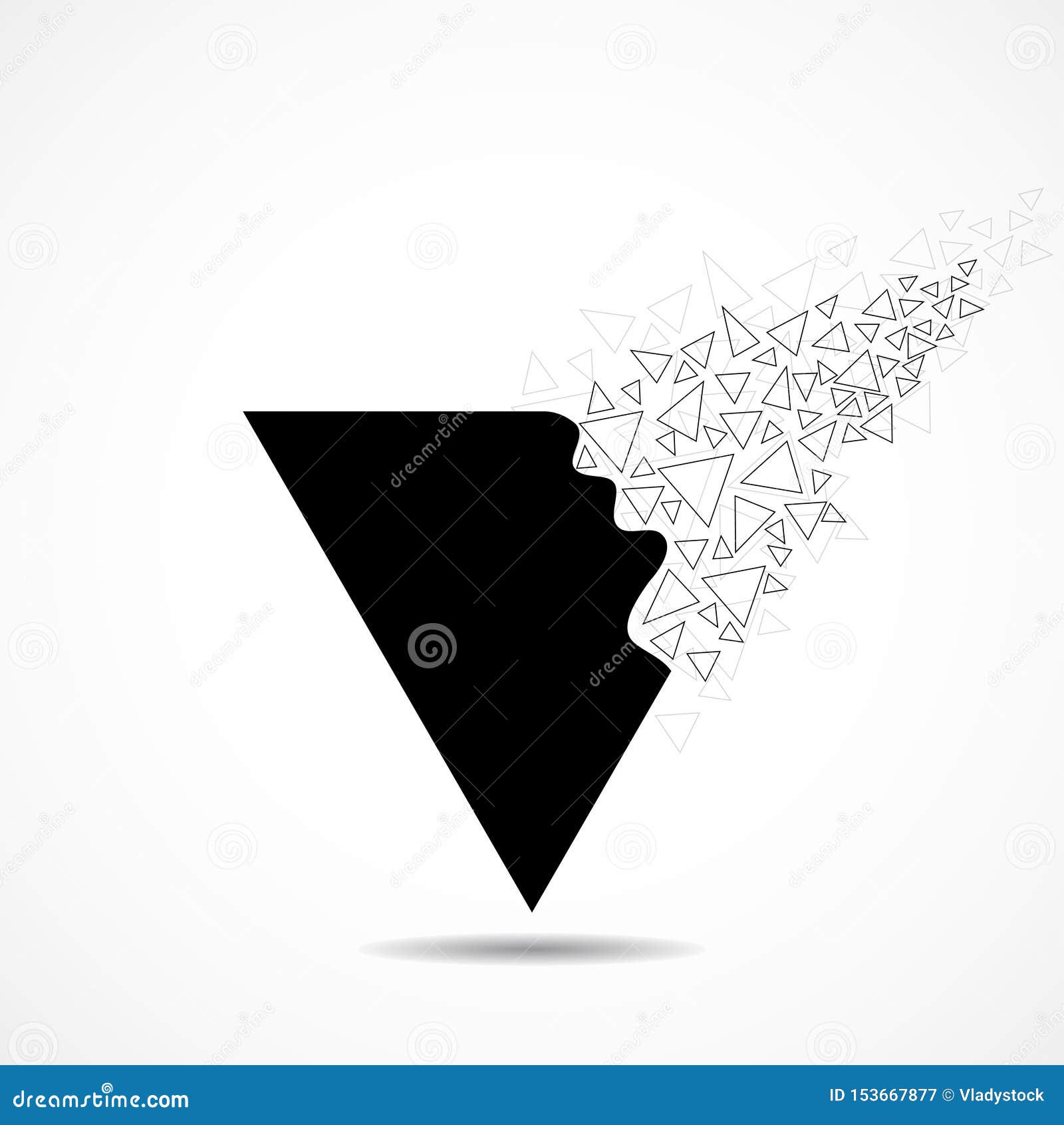 Abstract Triangle with Explosion on Small Splinters Stock Vector ...