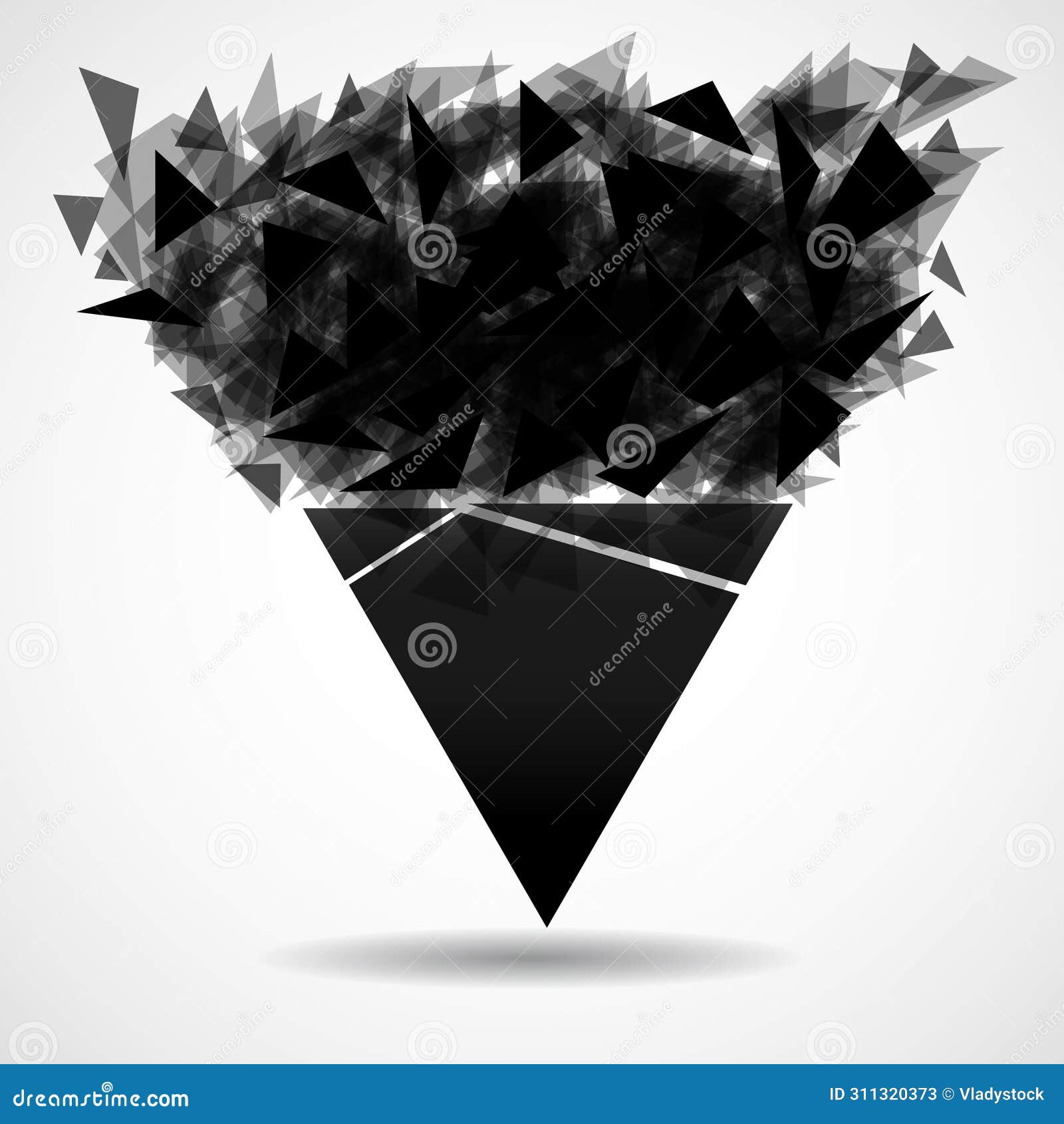 Abstract Triangle with Explosion on Small Splinters, Geometric Shape ...