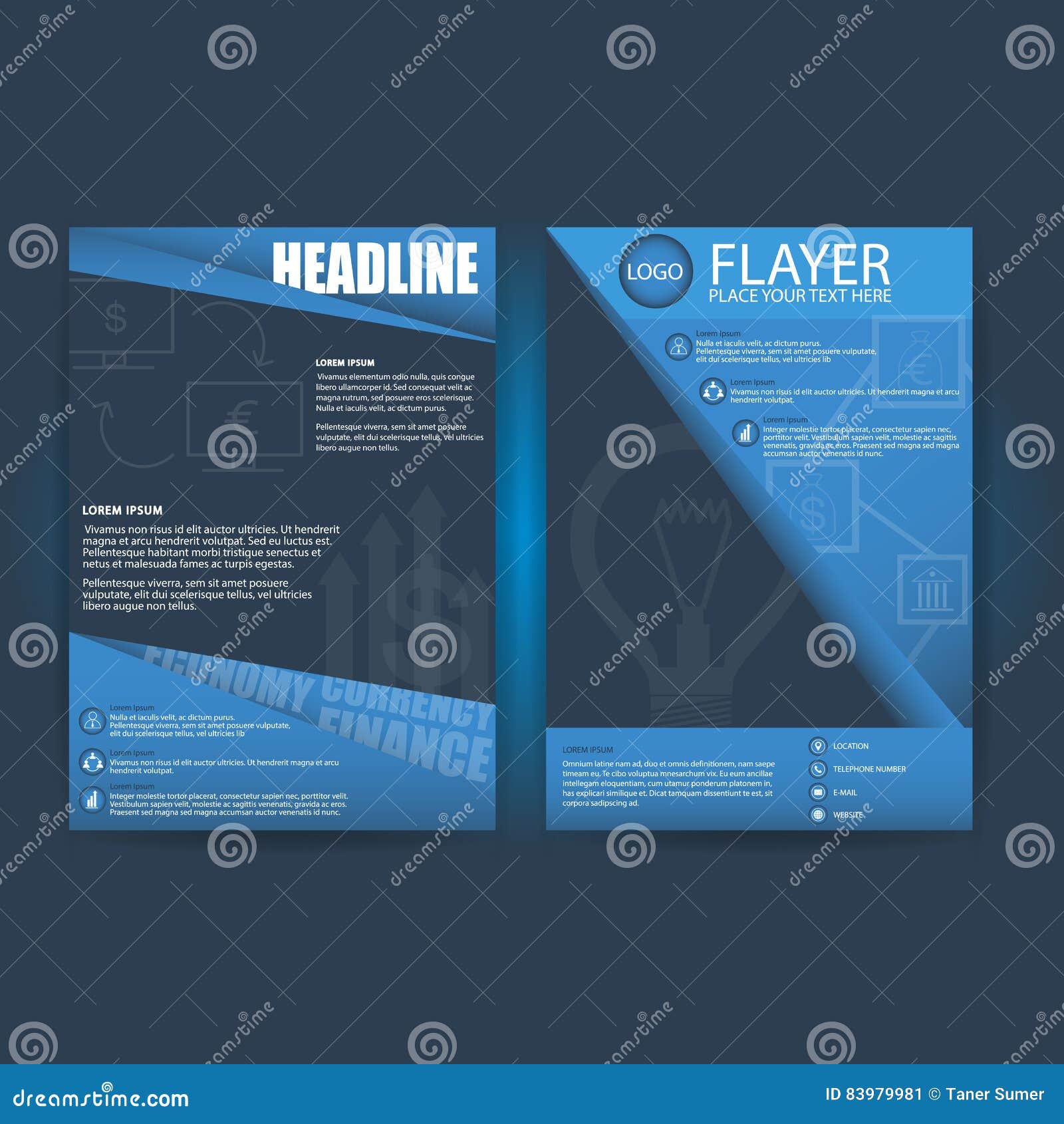 Abstract Triangle Flyer Design Template Stock Vector - Illustration of ...