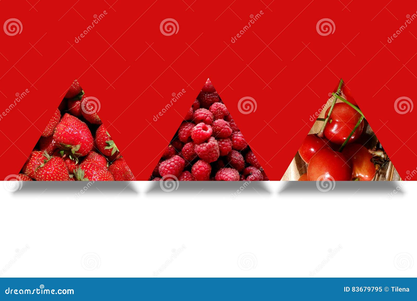 Abstract Triangle Forms with Summer Fruits Inside Stock Image - Image ...