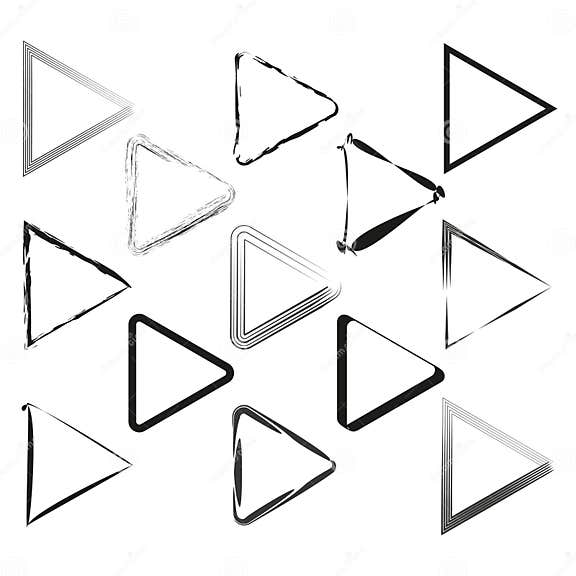 Abstract Triangle Frames. Grunge Geometric Borders. Diverse Textured ...