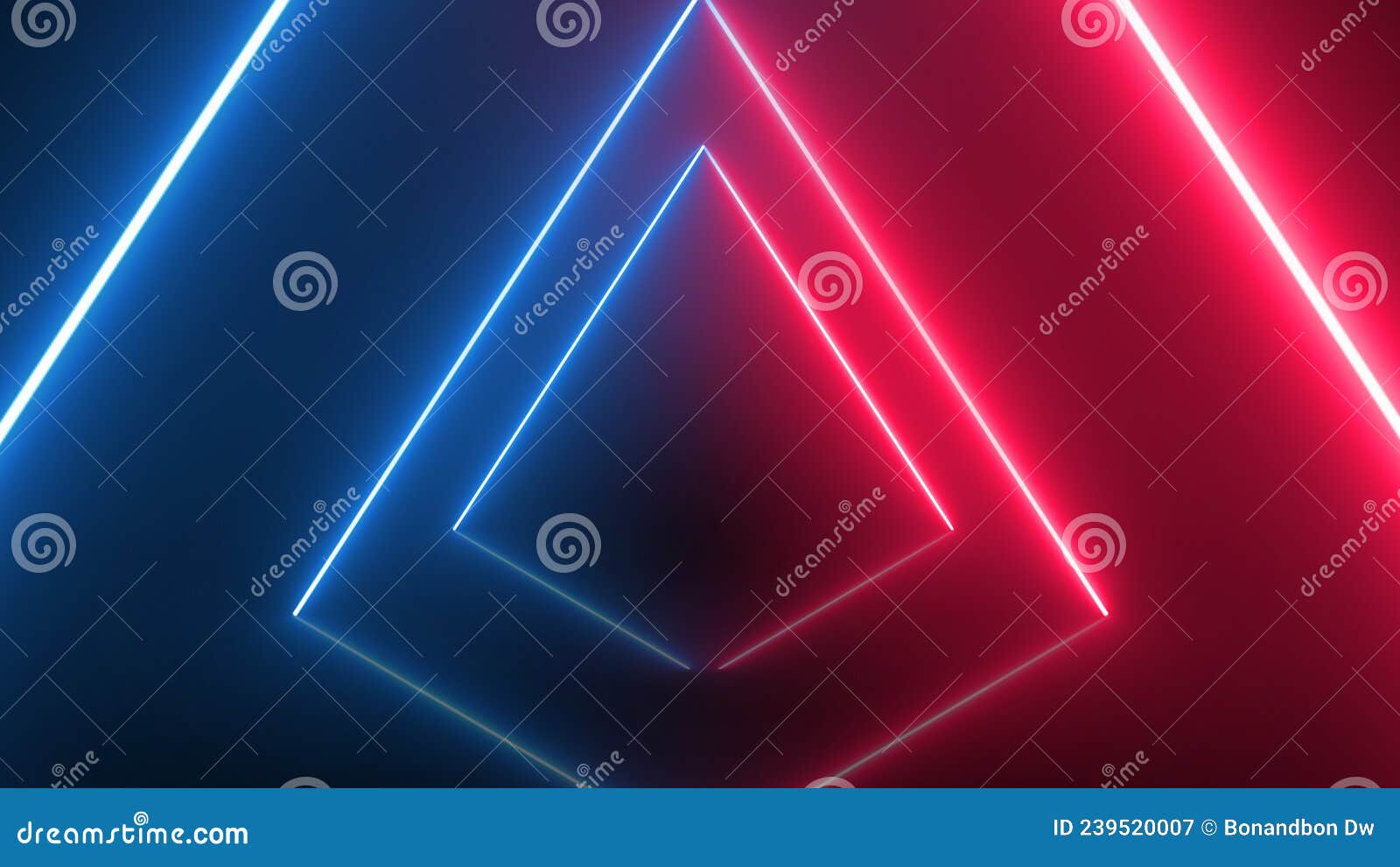 Abstract Triangle Neon Glowing Lights Line Background Stock ...