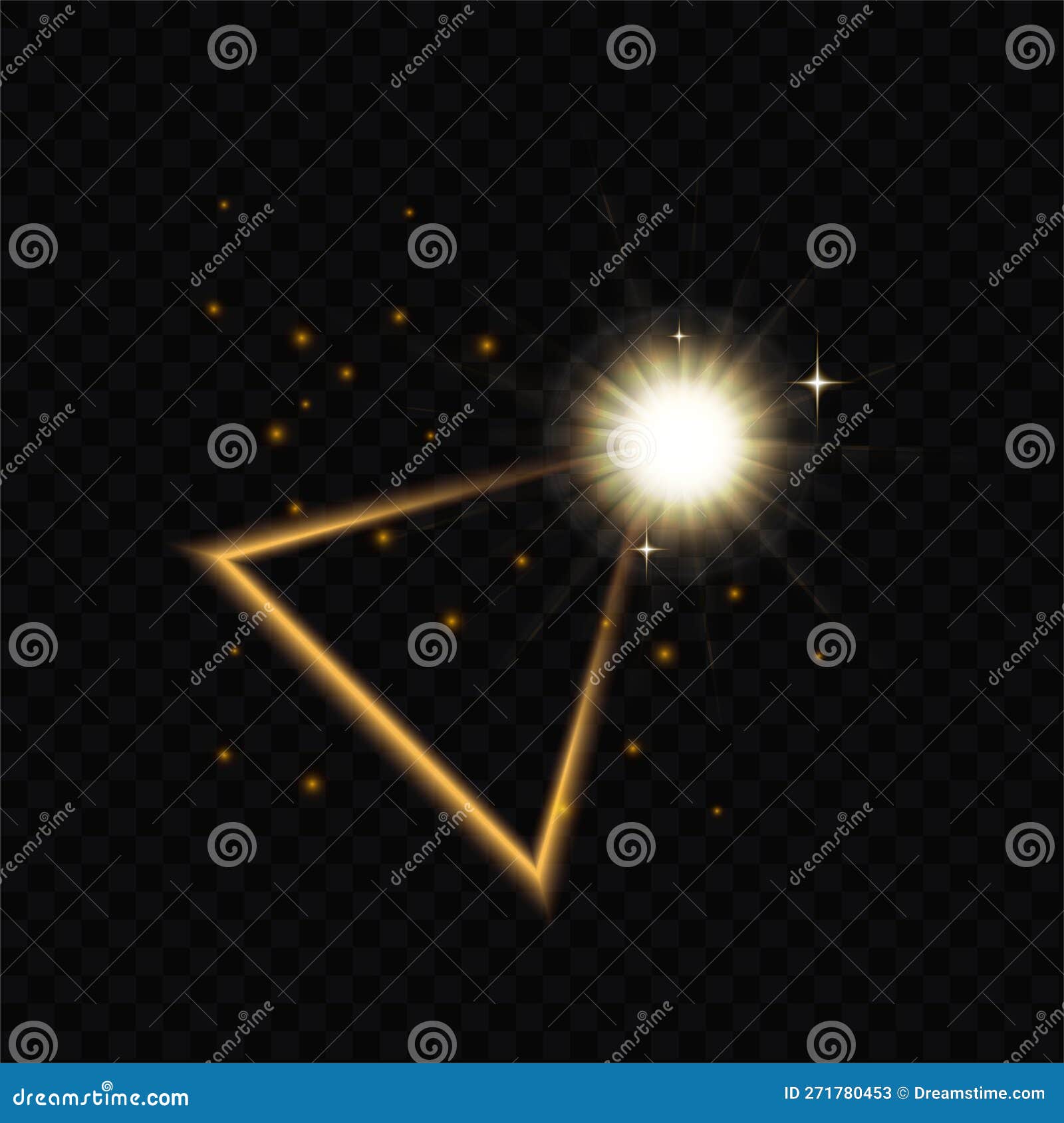 Abstract Triangle Geometric Shape with Glowing Light Effect Stock ...