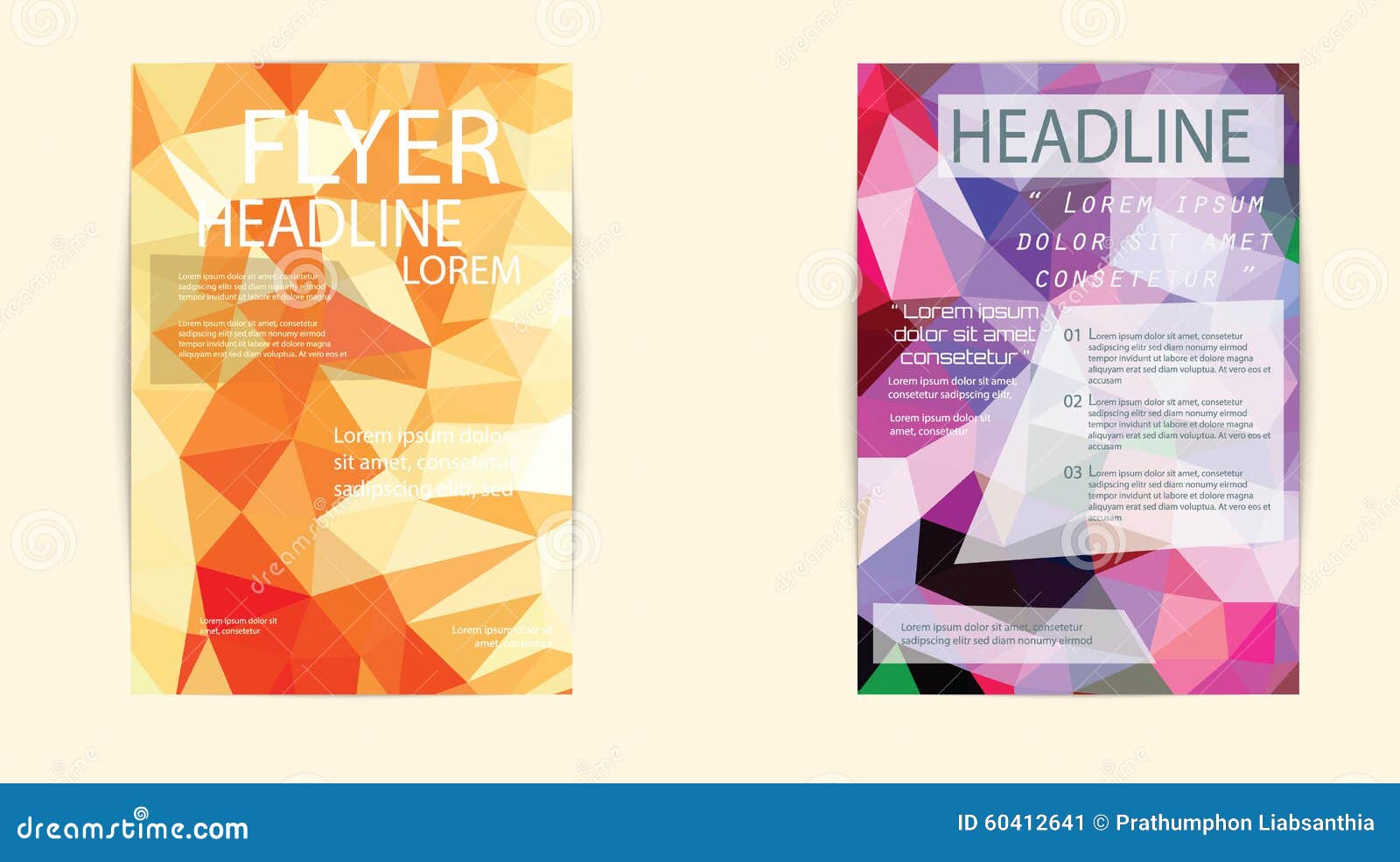 Abstract Triangle Geometric Vector Brochure Template. Stock Vector ...