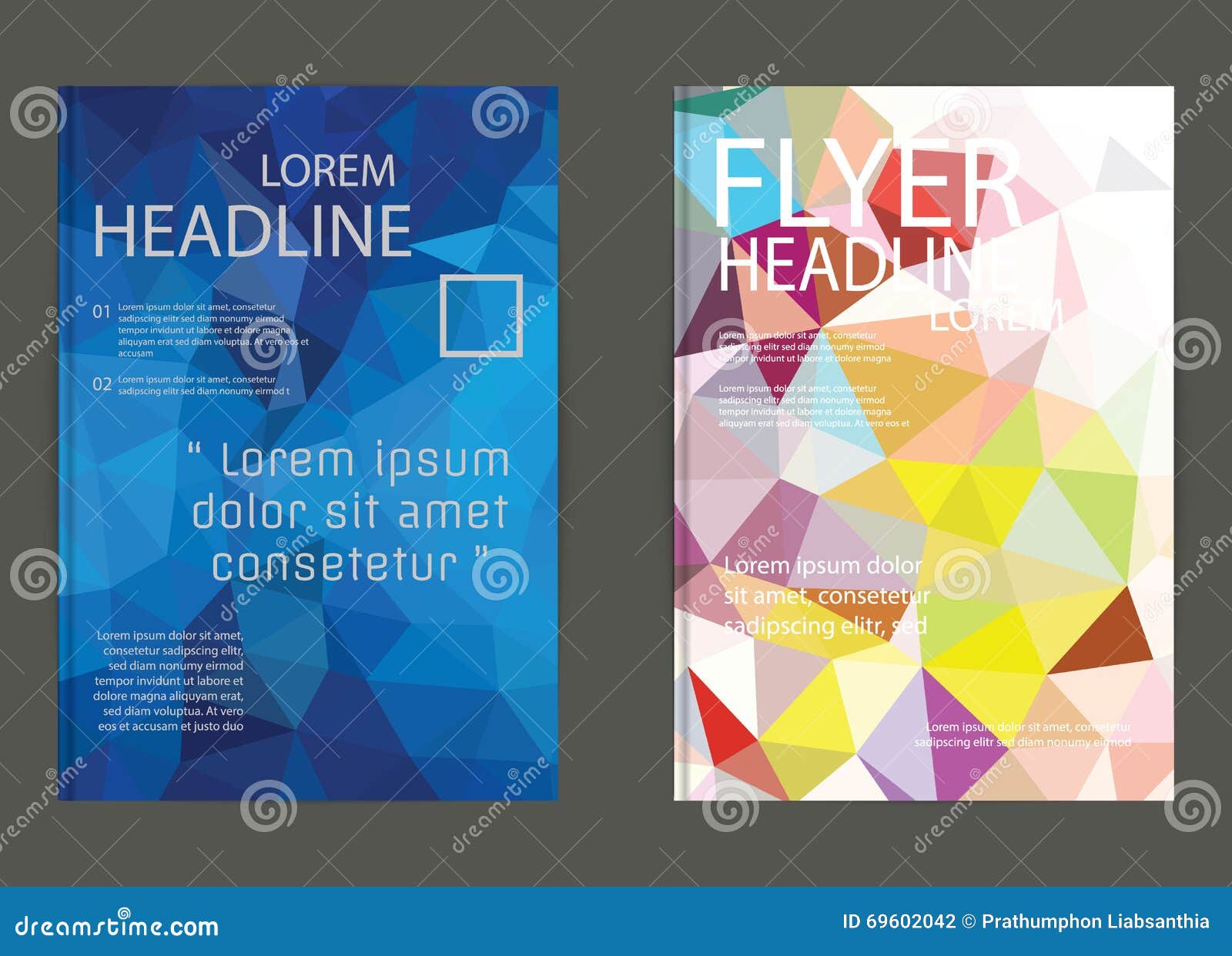 Abstract Triangle Geometric Vector Brochure Template. Flyer Layout ...