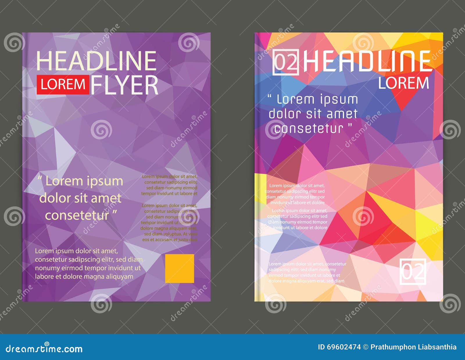 Abstract Triangle Geometric Vector Brochure Template. Flyer Layout ...