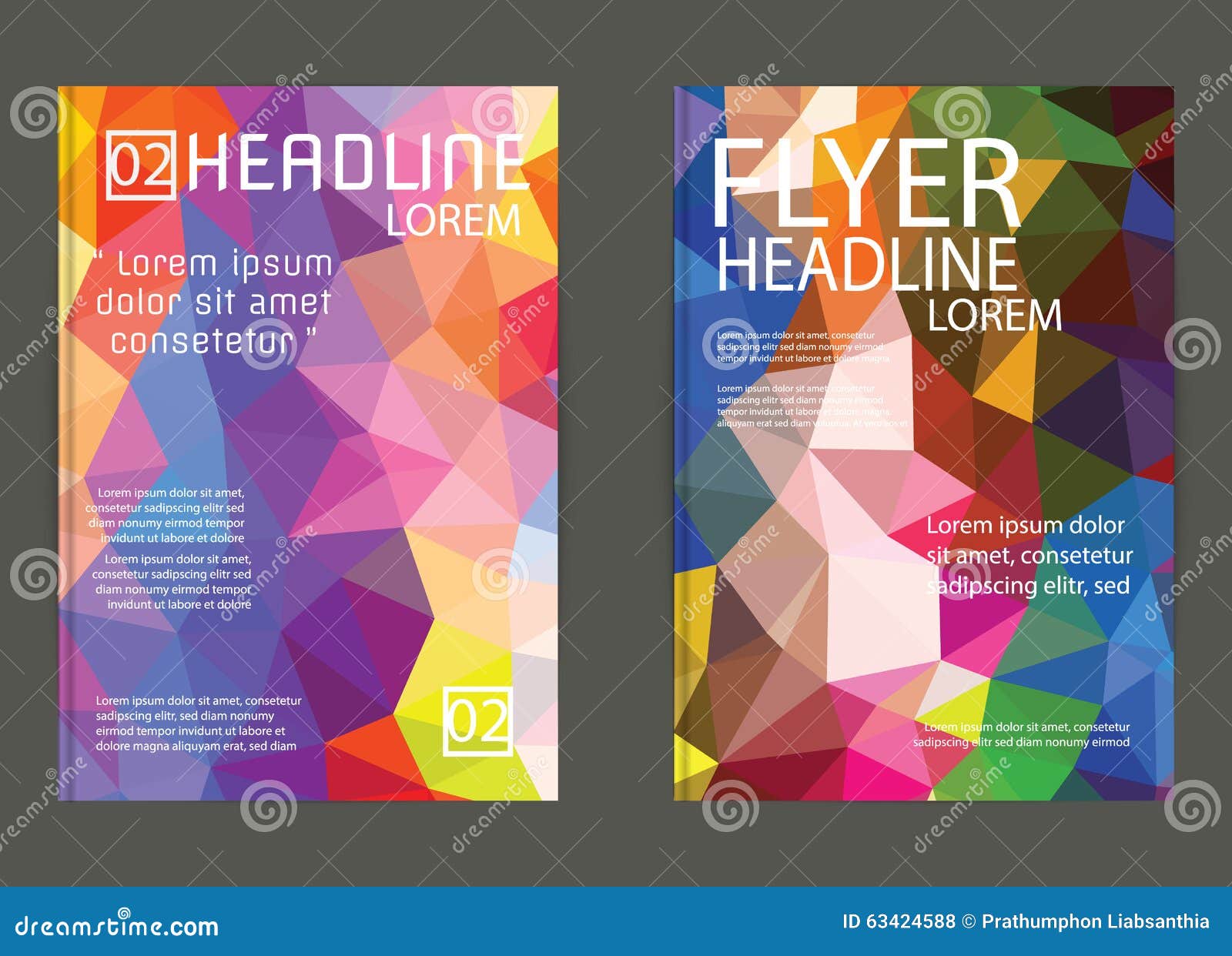 Abstract Triangle Geometric Vector Brochure Template. Stock Vector ...