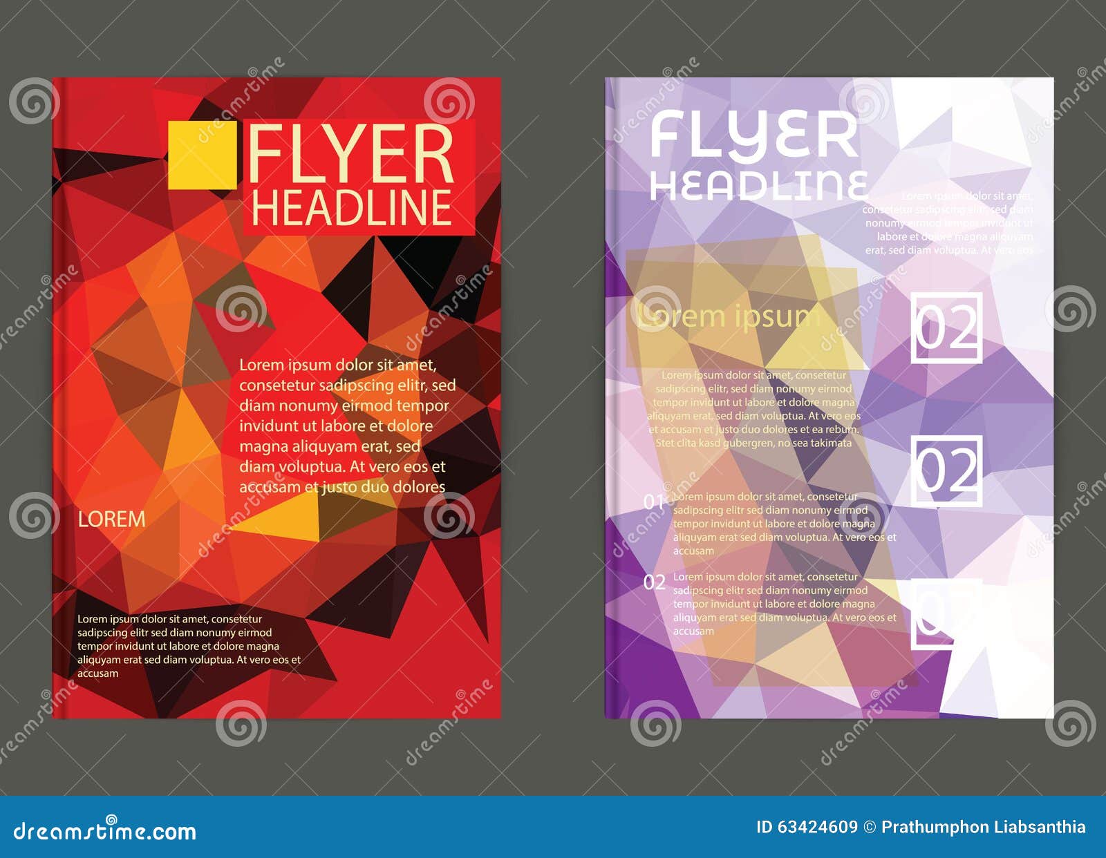 Abstract Triangle Geometric Vector Brochure Template. Stock Vector ...