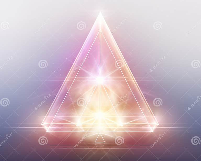 An Abstract Triangle with Glowing Lights in the Middle Stock ...