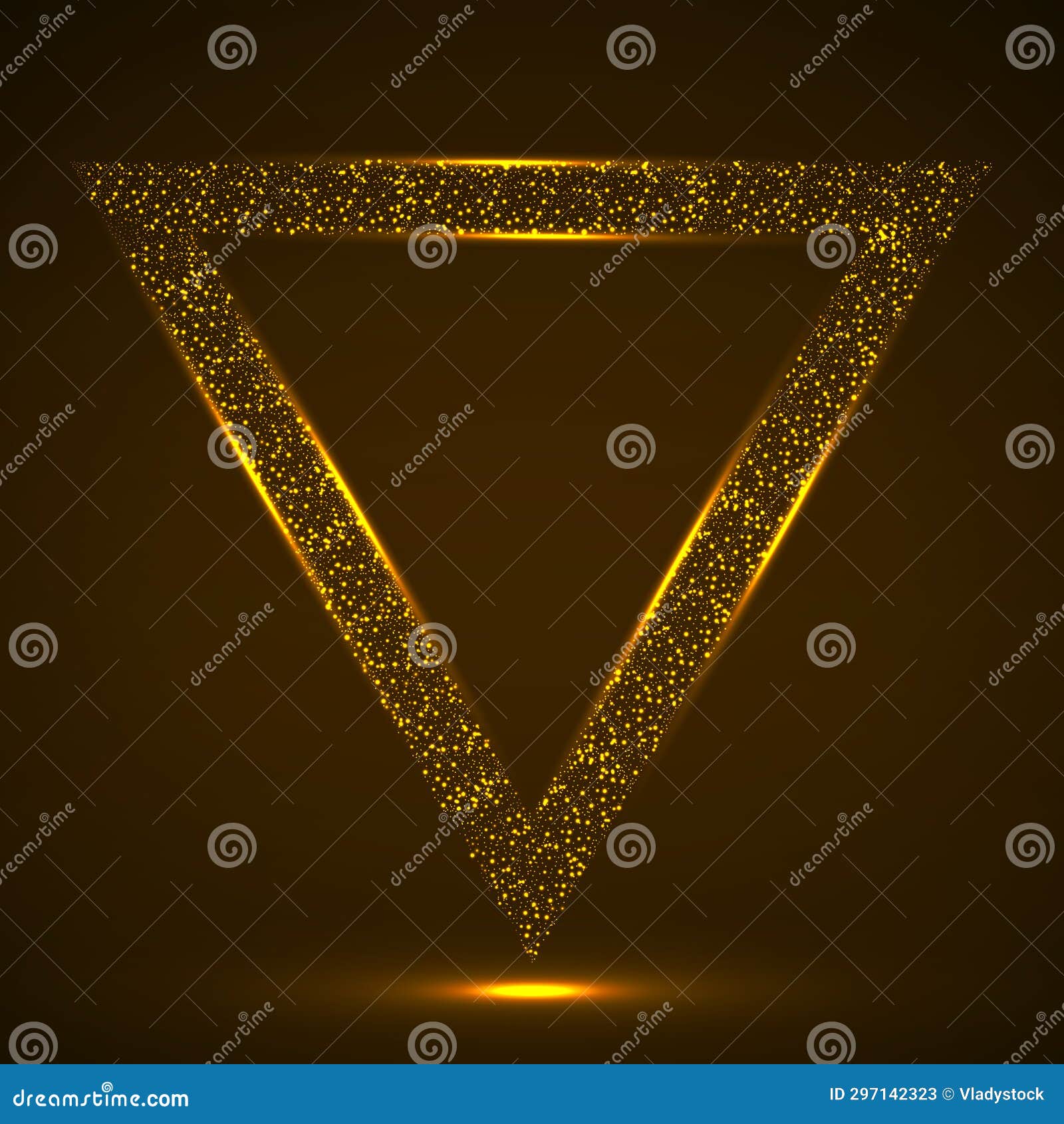 Abstract Triangle of Glowing Particles. Neon Triangle Stock ...