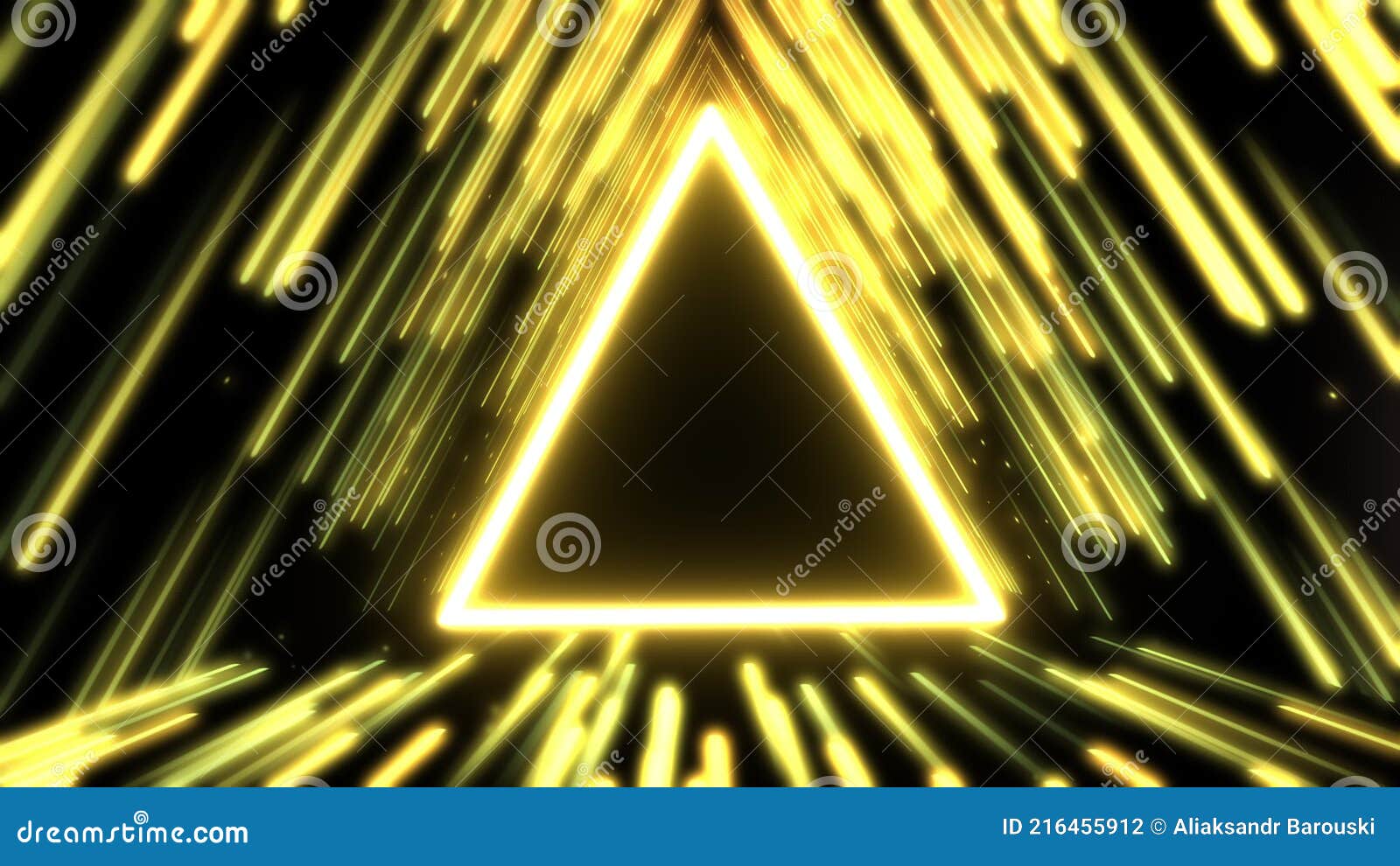 Abstract Triangle Gold Background. Glow Gradient Yellow Particles Form ...
