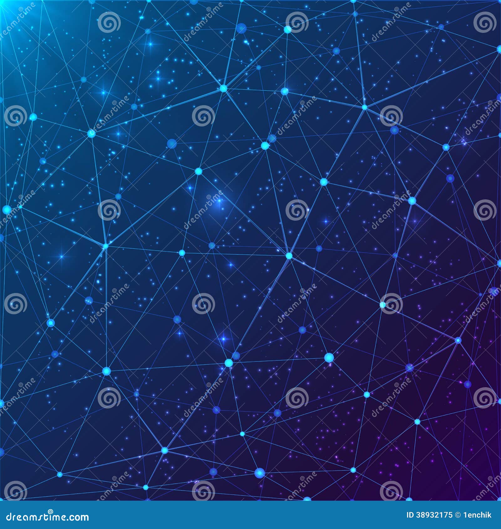 Abstract Triangle Grid on Cosmic Background Stock Vector - Illustration ...