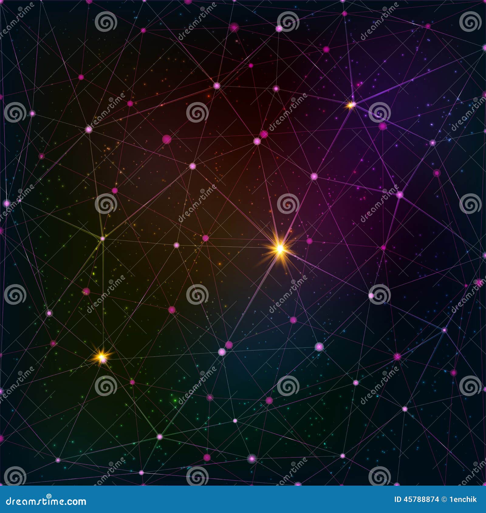 Abstract Triangle Grid on Cosmic Background Stock Vector - Illustration ...