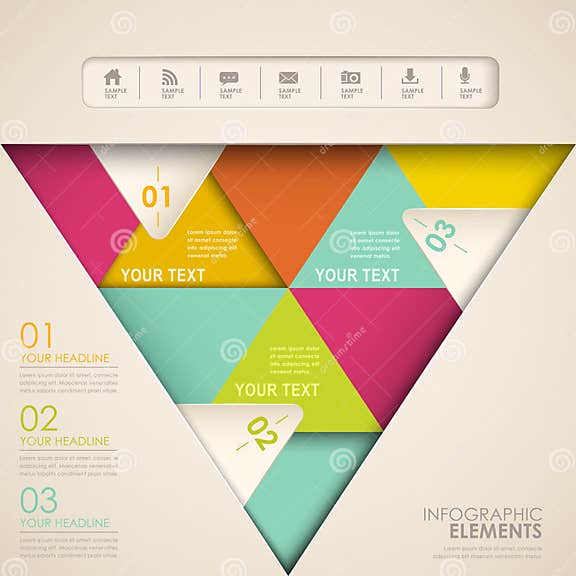 Abstract Triangle Infographics Stock Vector - Illustration of label ...