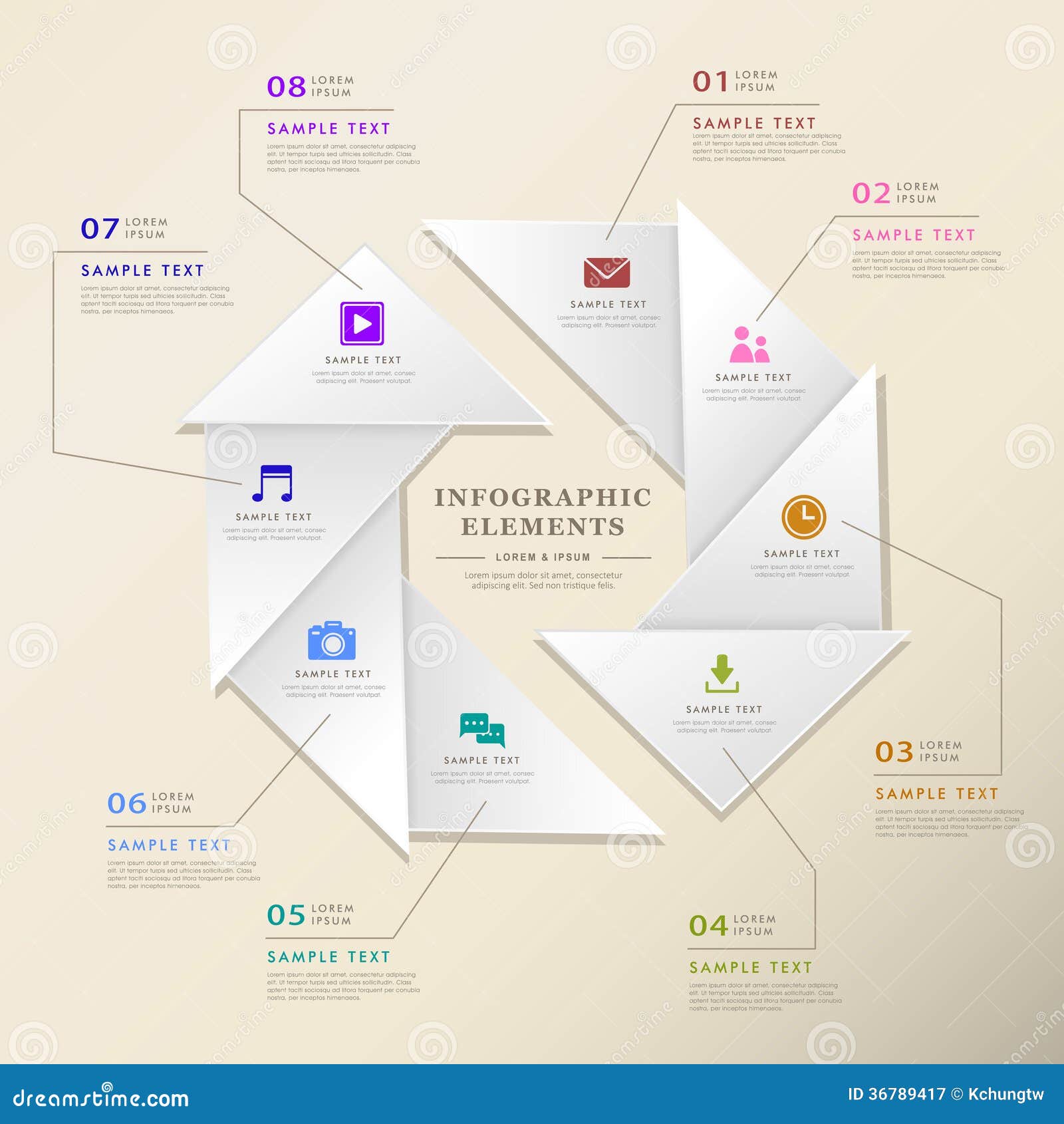 Abstract Triangle Label Infographics Stock Vector - Illustration of ...