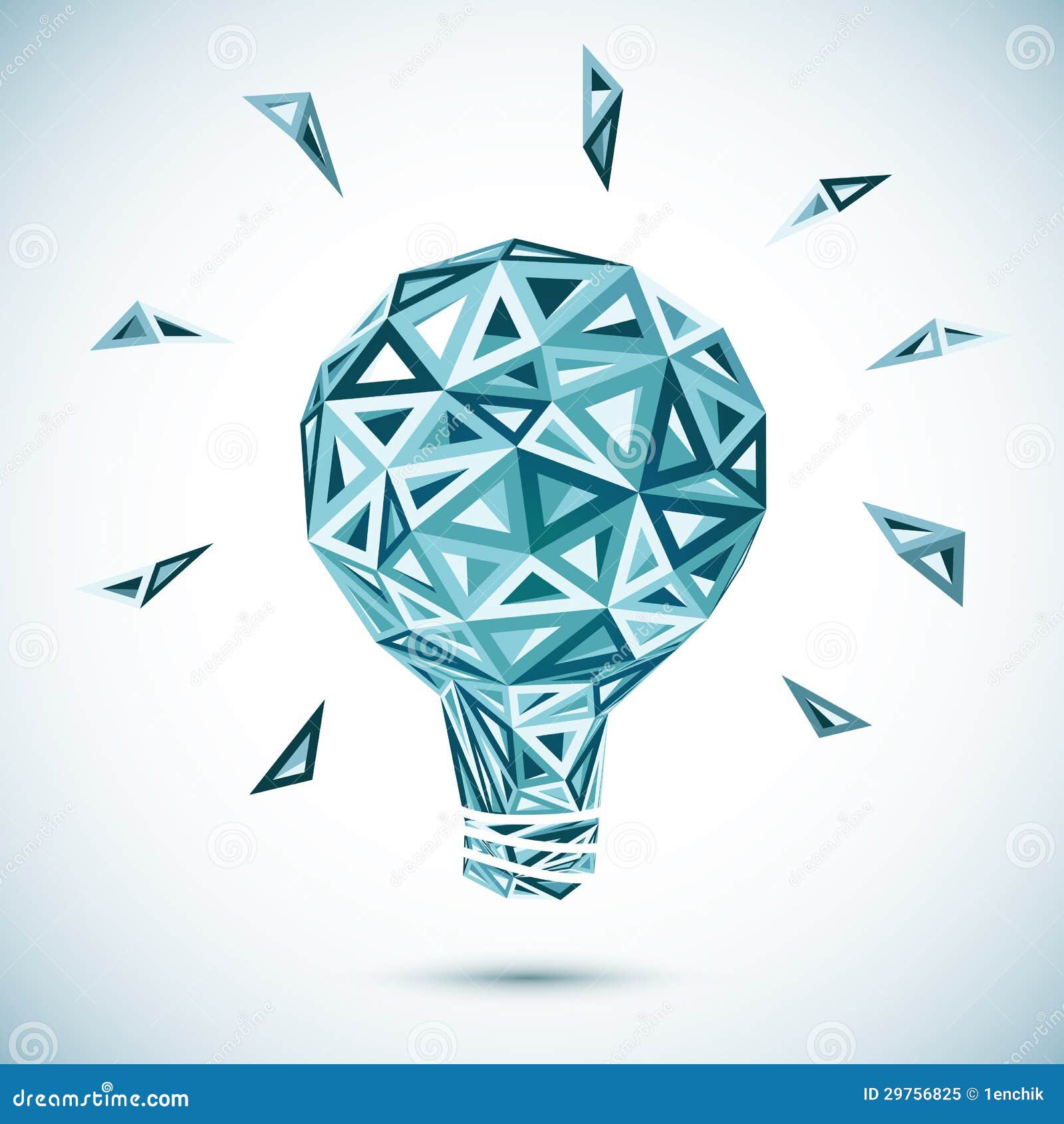 Abstract Triangle Light Bulb Stock Vector - Illustration of metal ...