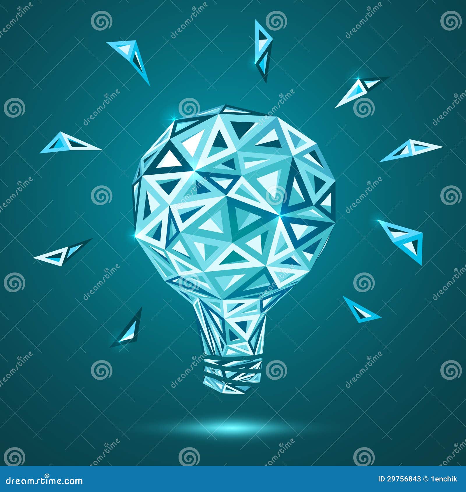 Abstract Triangle Light Bulb Stock Vector - Illustration of equipment ...