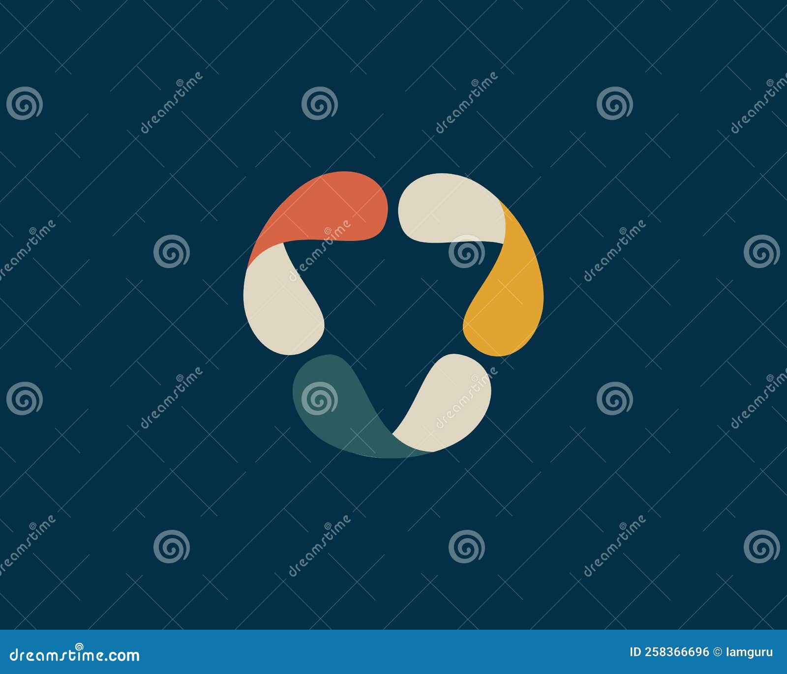 Abstract Triangle Logo from Rotating Shapes. Flat Atomic Energy Force ...