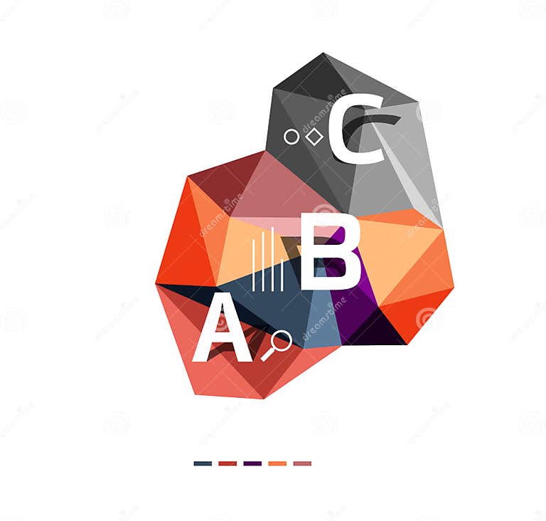 Abstract Triangle Low Poly Infographic Template Stock Vector ...