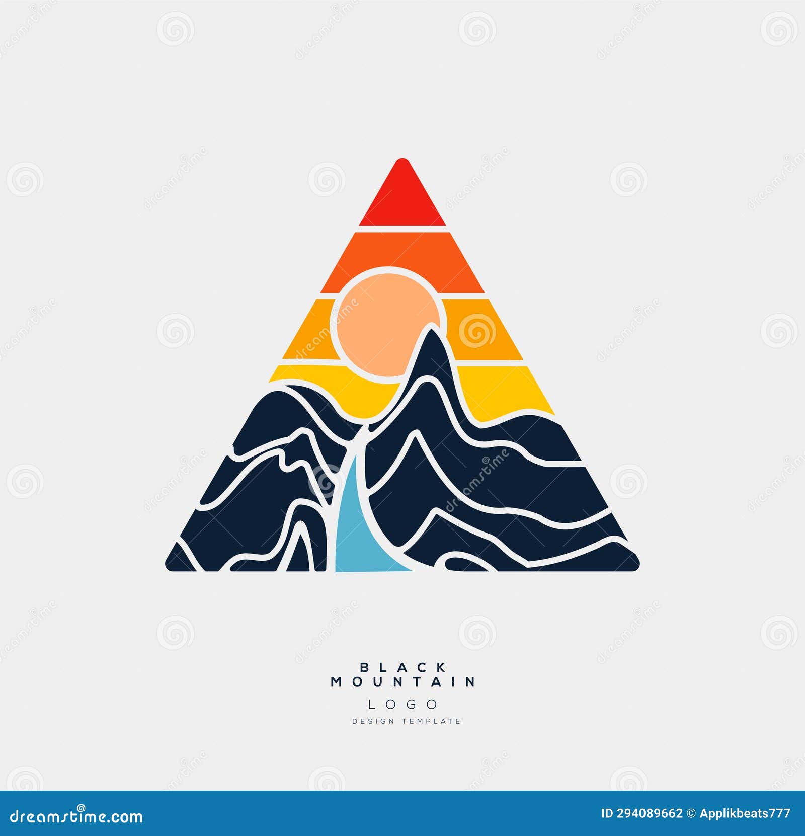 Abstract Triangle Mountains Logo or Badge or Patch or Label Design ...