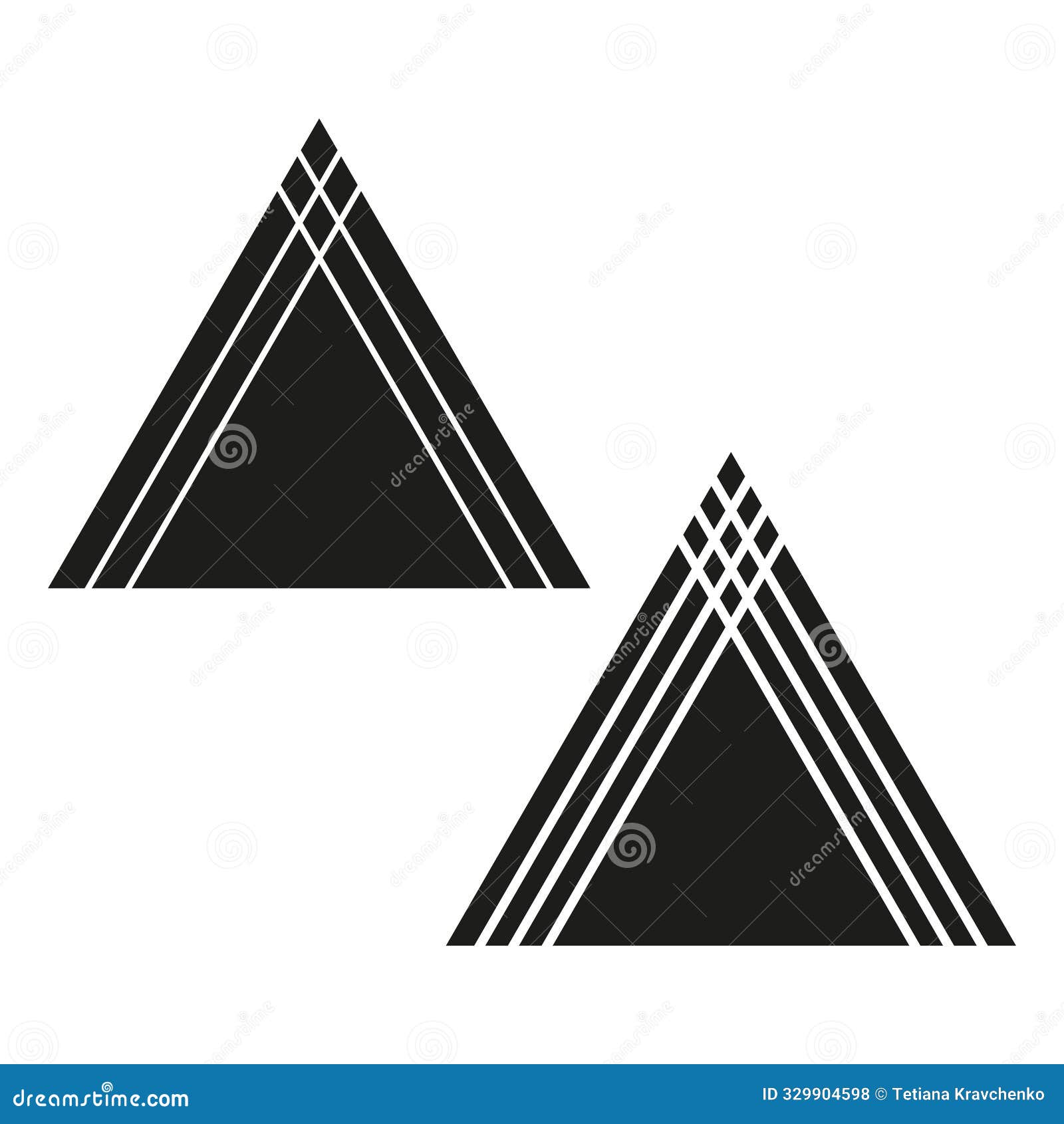 Abstract Triangle Pattern. Black Geometric Shapes. Symmetrical Line ...