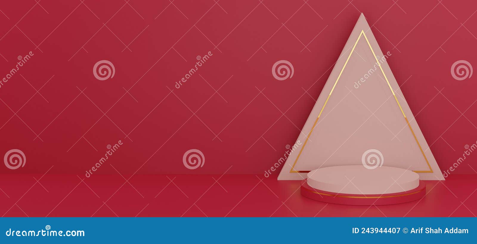 Abstract Triangle Pink with Gold Line Modern 3D Render Shape Stock ...