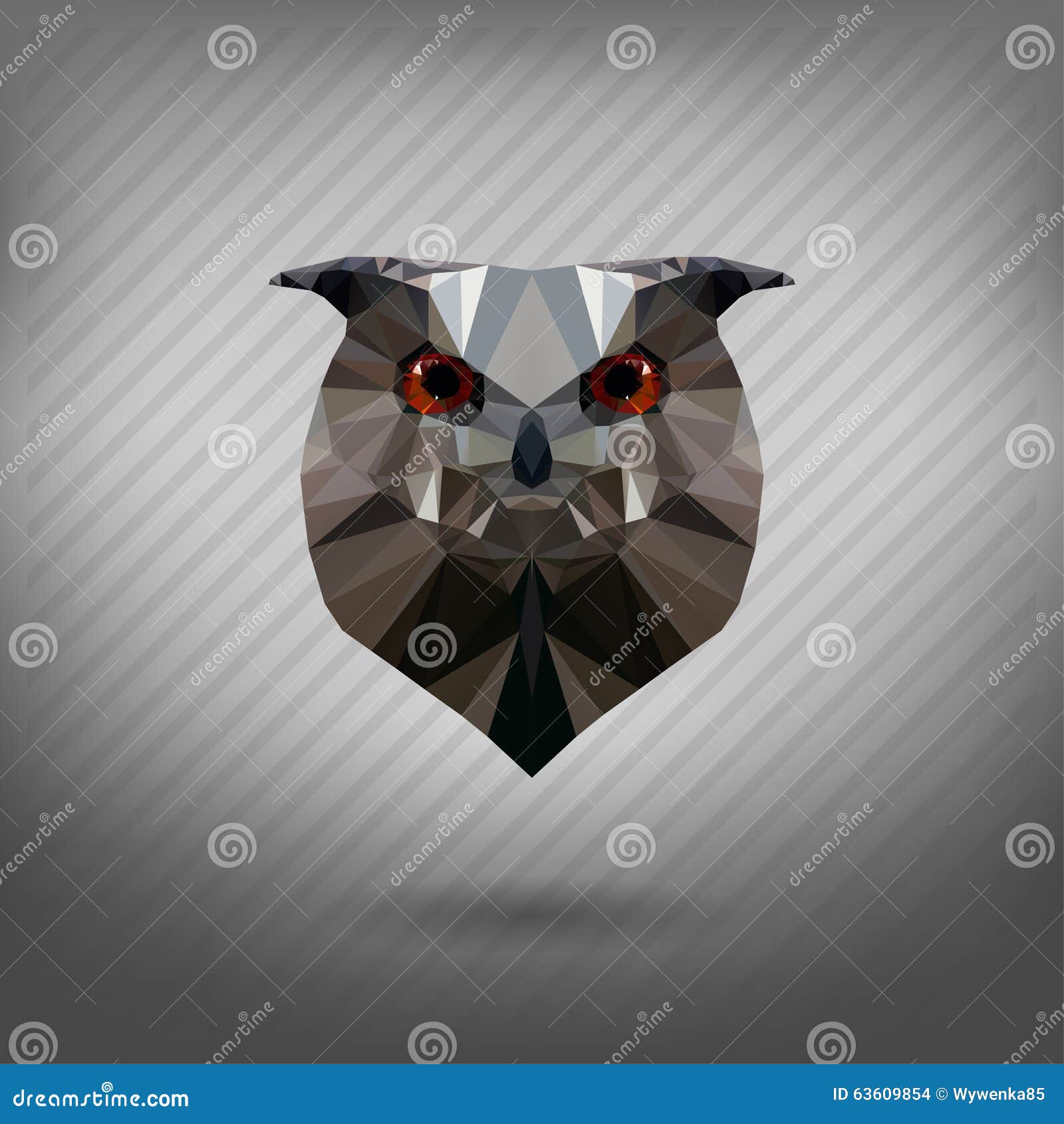 Abstract Triangle Polygonal Animal Owl Stock Vector - Illustration of ...