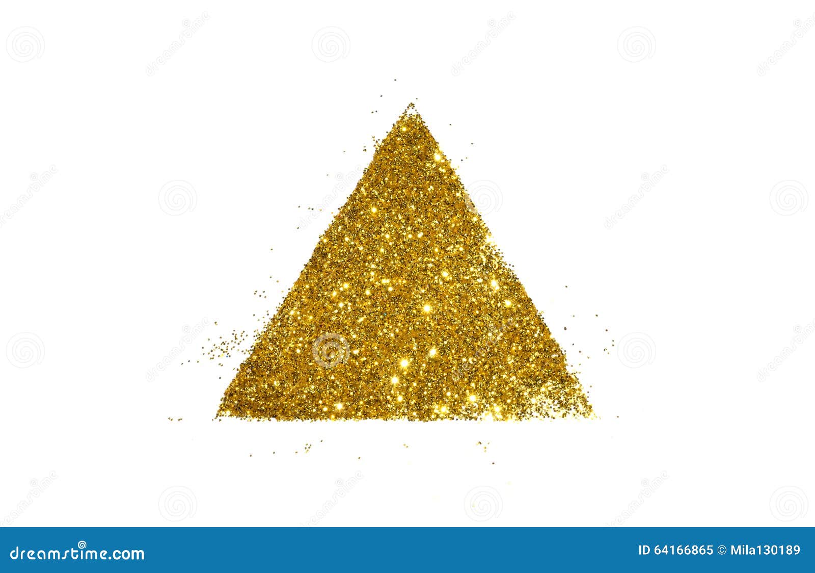 Abstract Triangle or Pyramid of Golden Glitter Sparkle on White Stock ...