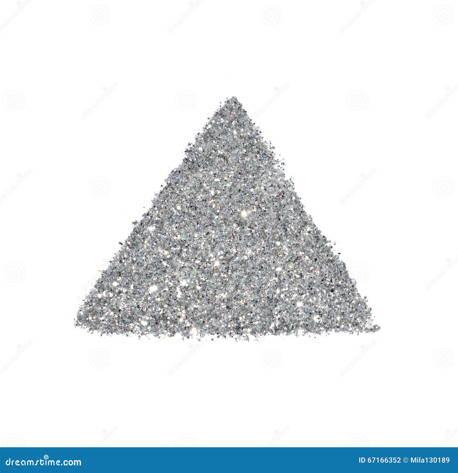Abstract Triangle or Pyramid of Silver Glitter Sparkle on White ...