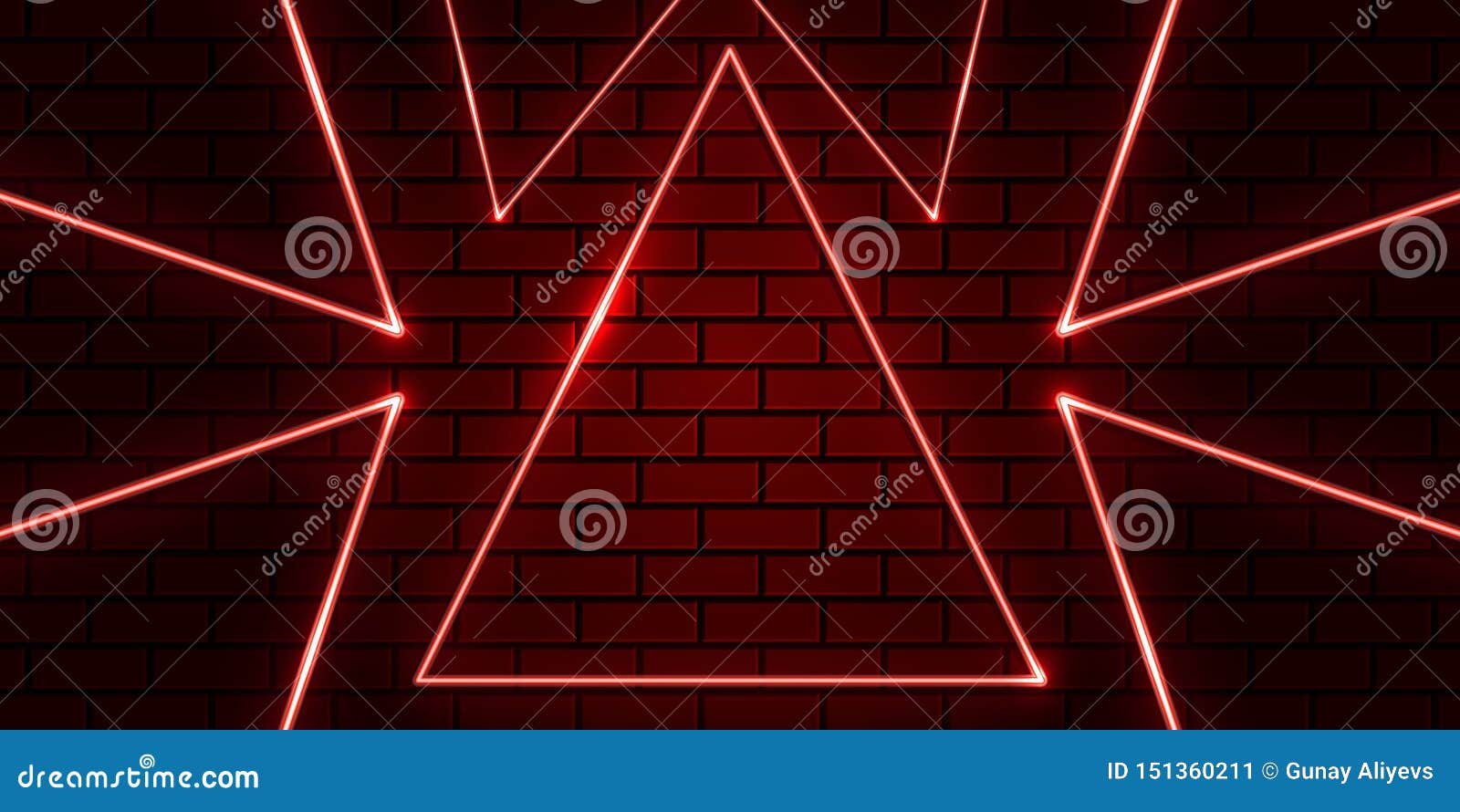 Abstract Triangle Red Neon Background Stock Illustration - Illustration ...