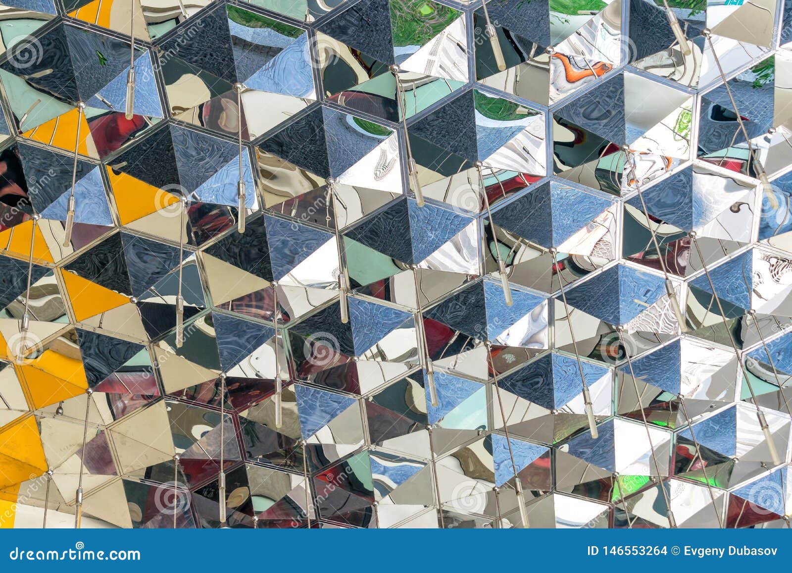 Abstract Triangle Shape of Ceiling with Reflection Stock Photo - Image ...